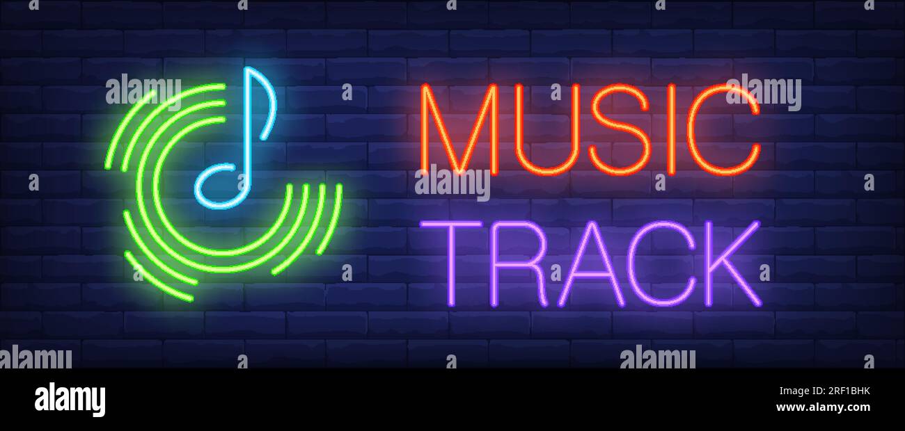 Music track neon sign Stock Vector Image & Art - Alamy