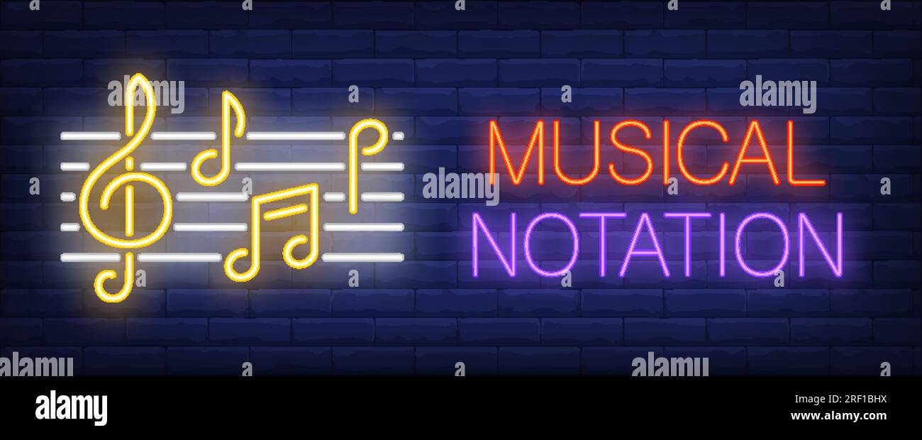 Musical notation neon sign Stock Vector Image & Art - Alamy