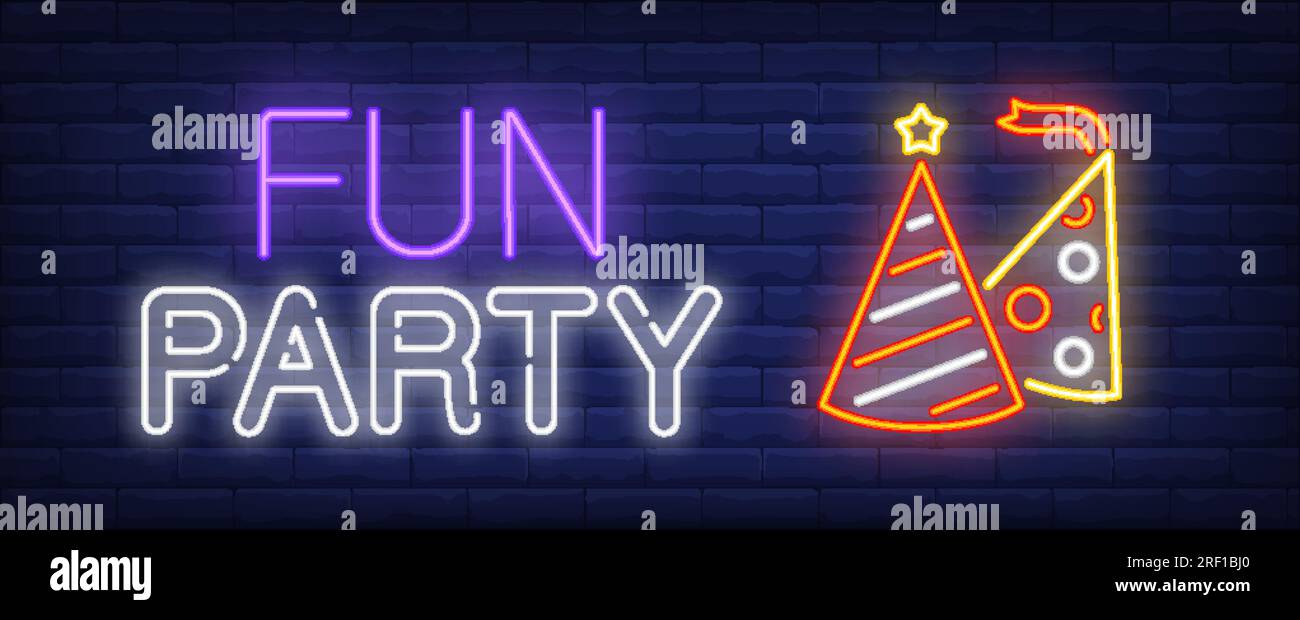 Fun party neon sign Stock Vector Image & Art - Alamy