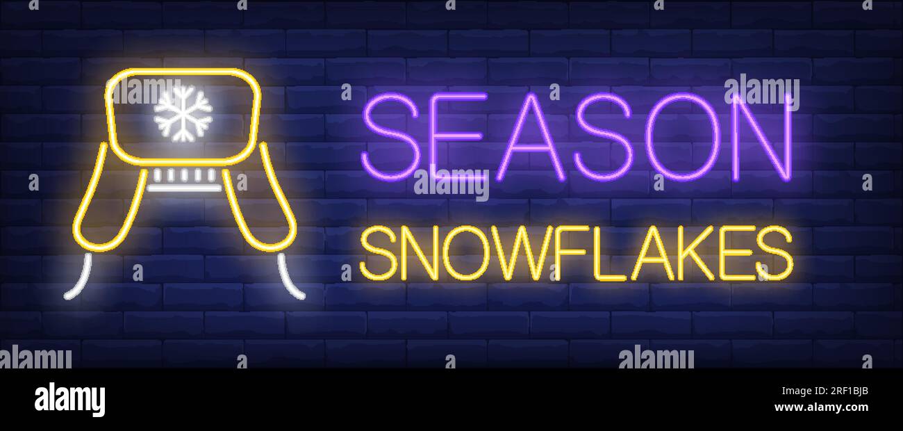 Snowflakes season neon sign Stock Vector Image & Art - Alamy