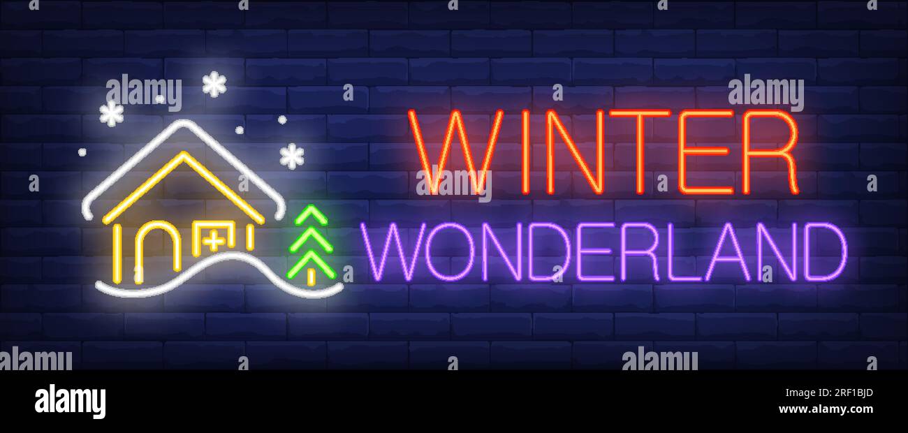 Winter wonderland neon sign Stock Vector Image & Art - Alamy
