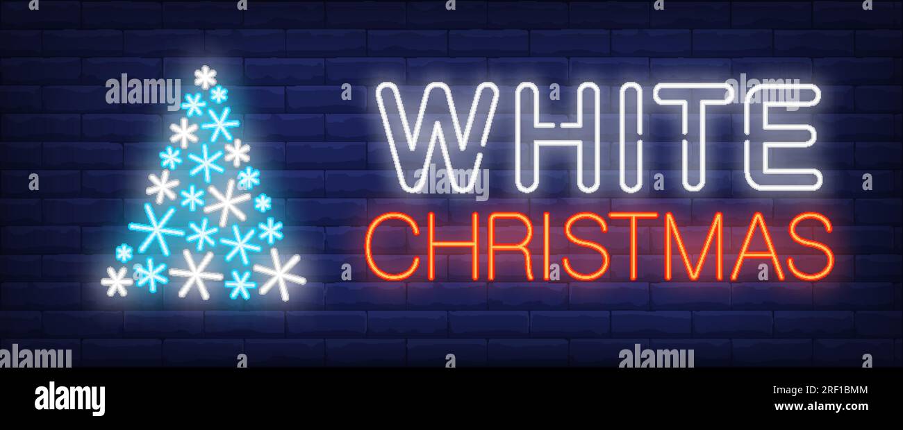 White Christmas neon sign Stock Vector Image & Art - Alamy