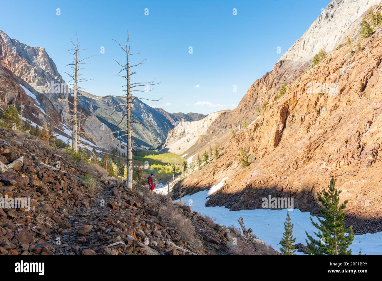 Hiking the rugged McGee Pass Trail at dusk Stock Photo - Alamy