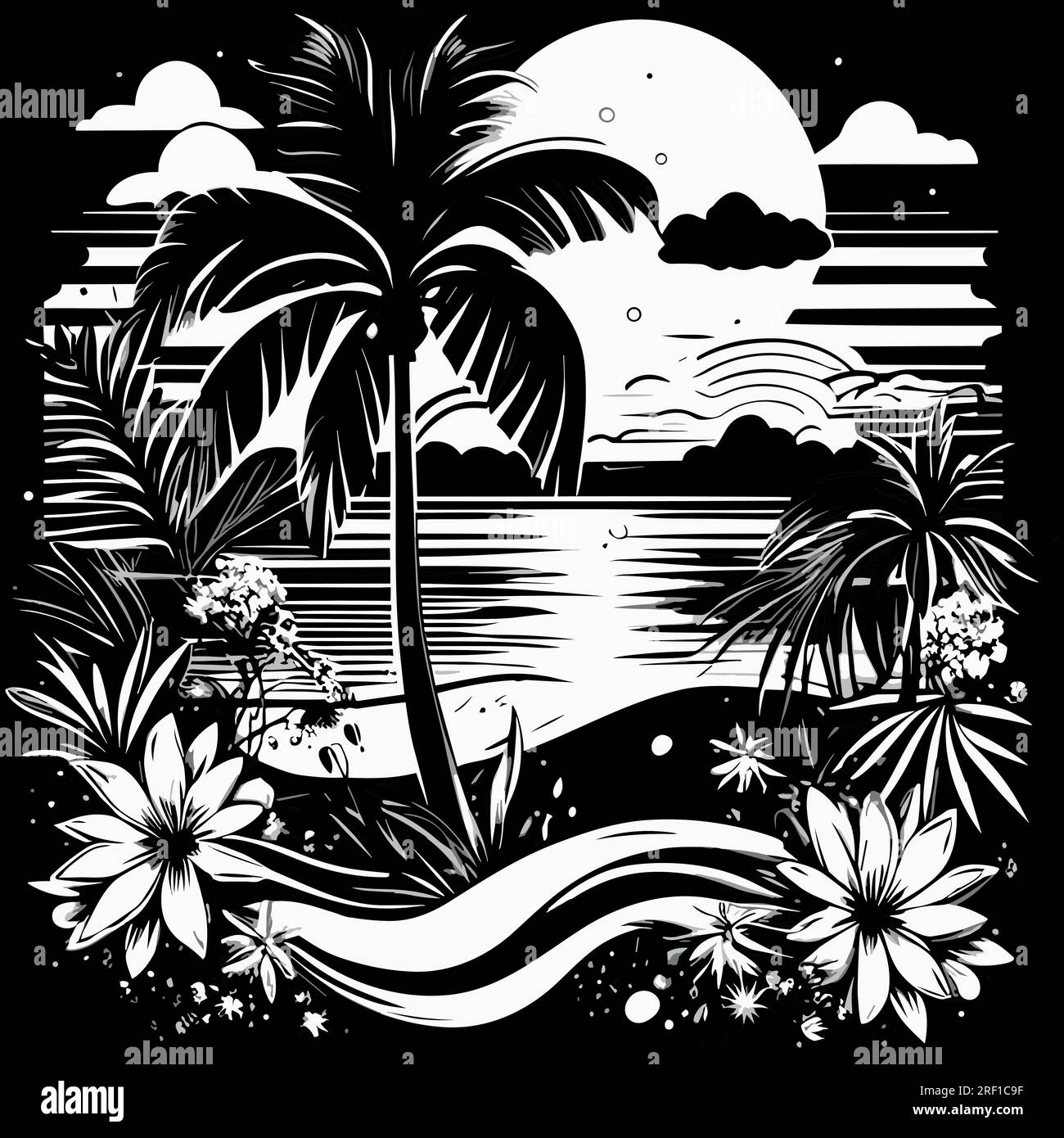 Free Vector Summer Beach Sketch Stock Vector Image And Art Alamy