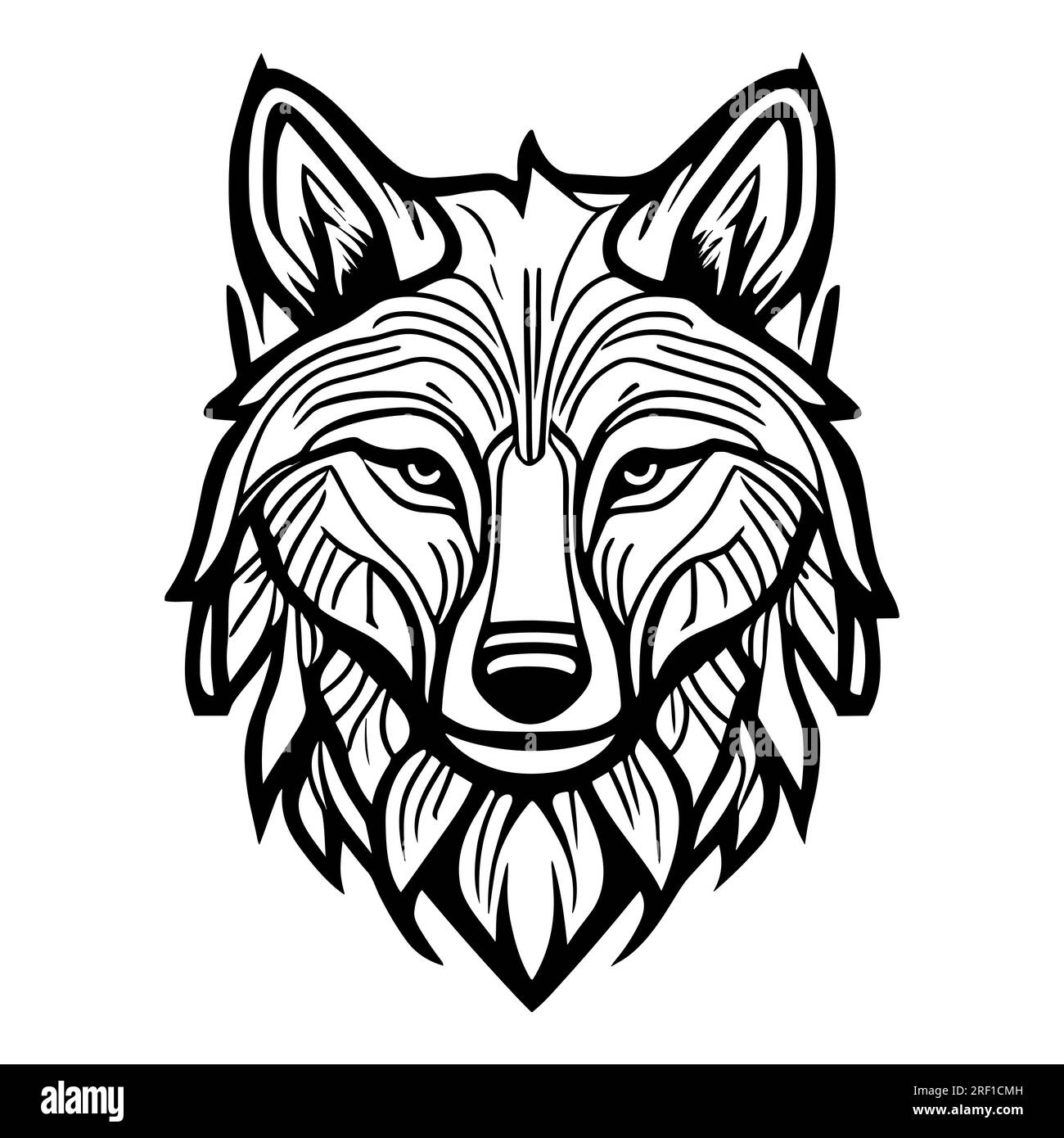 Free vector hand drawn wolf outline illustration Stock Vector Image ...