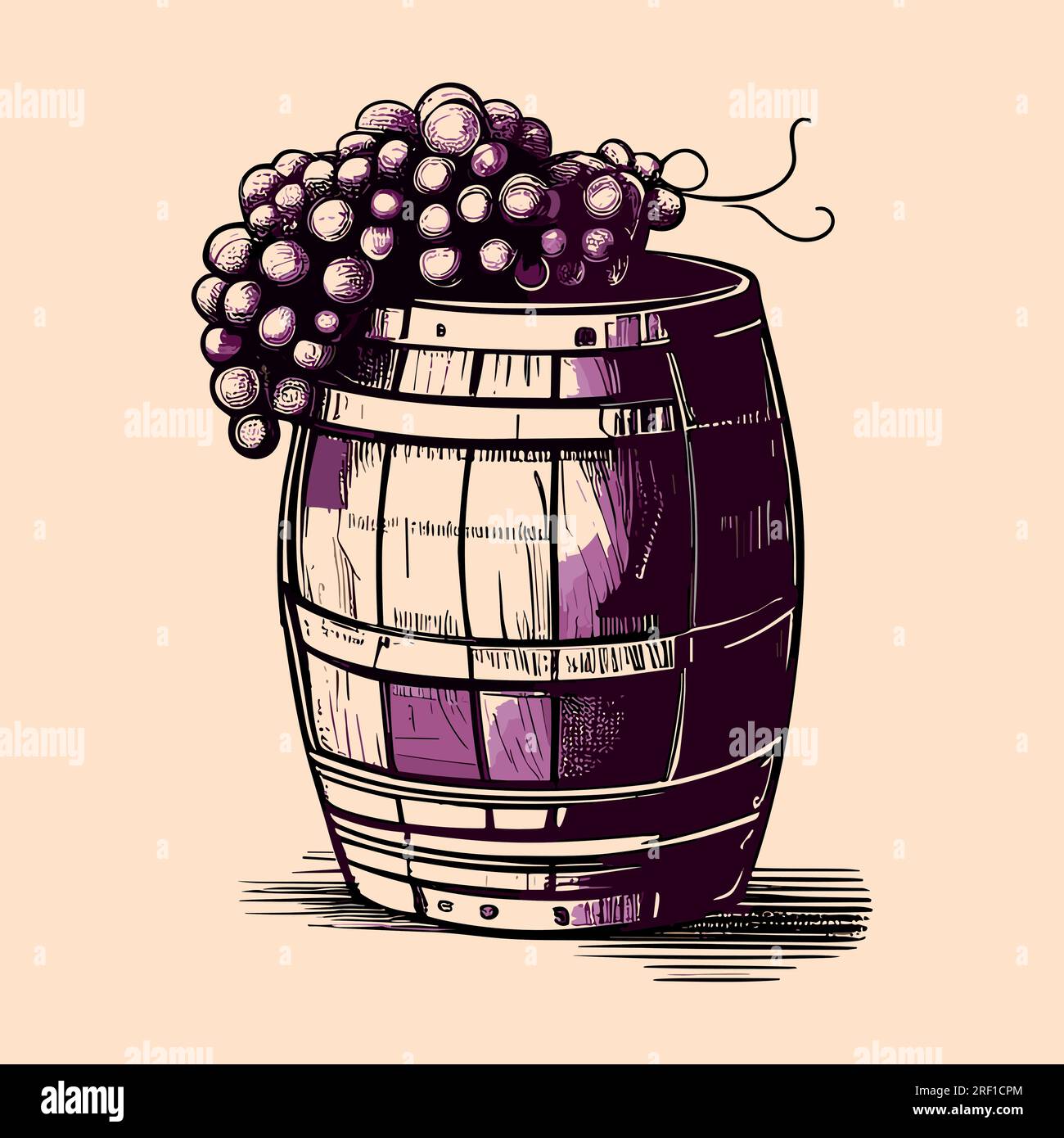 Vintage Wine Barrel Vector Art Design Stock Vector Image And Art Alamy