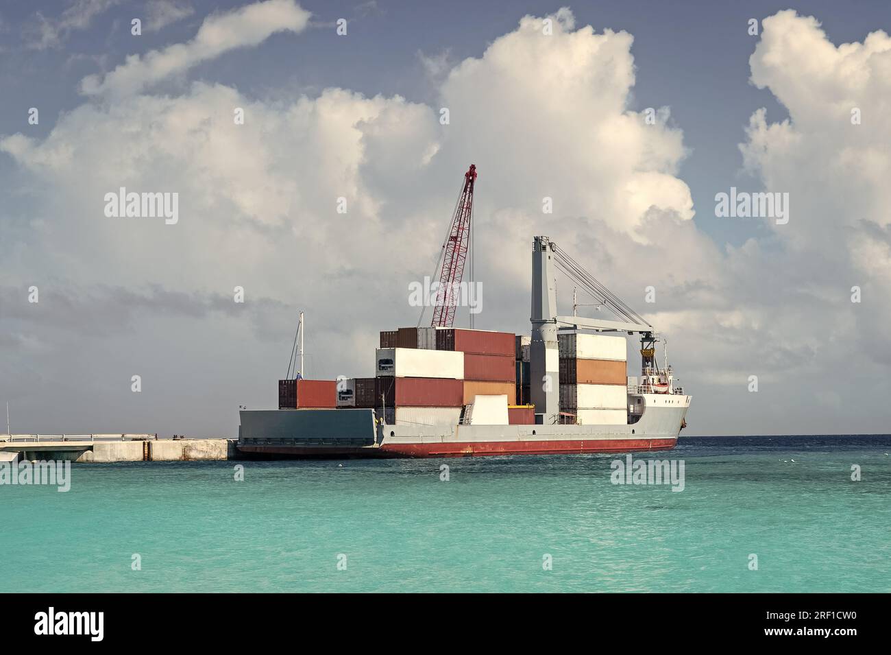 image of harbor with cargo ship. harbor with cargo ship. harbor with ...