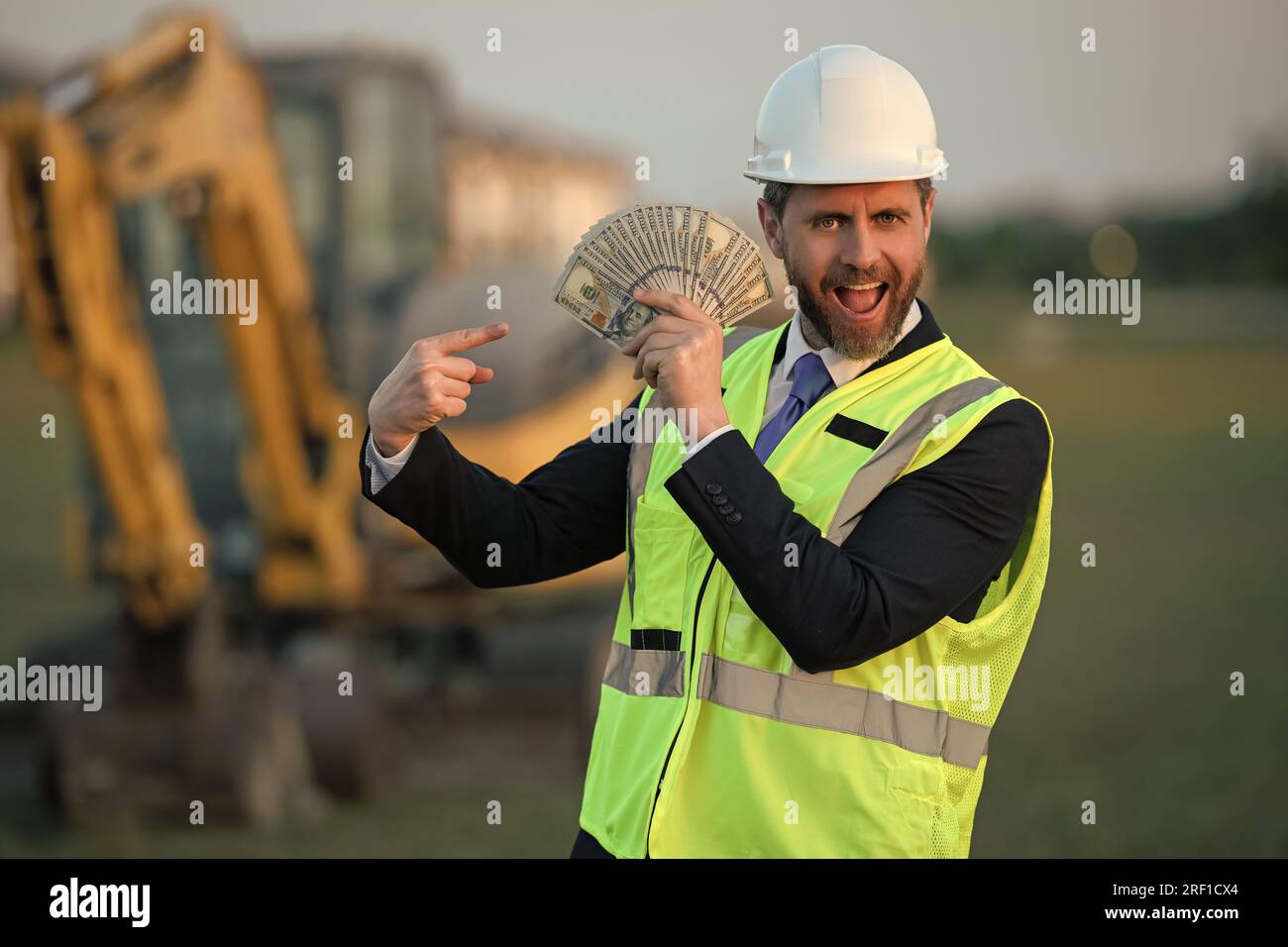 surprised inspector man with money budget. inspector man with money ...