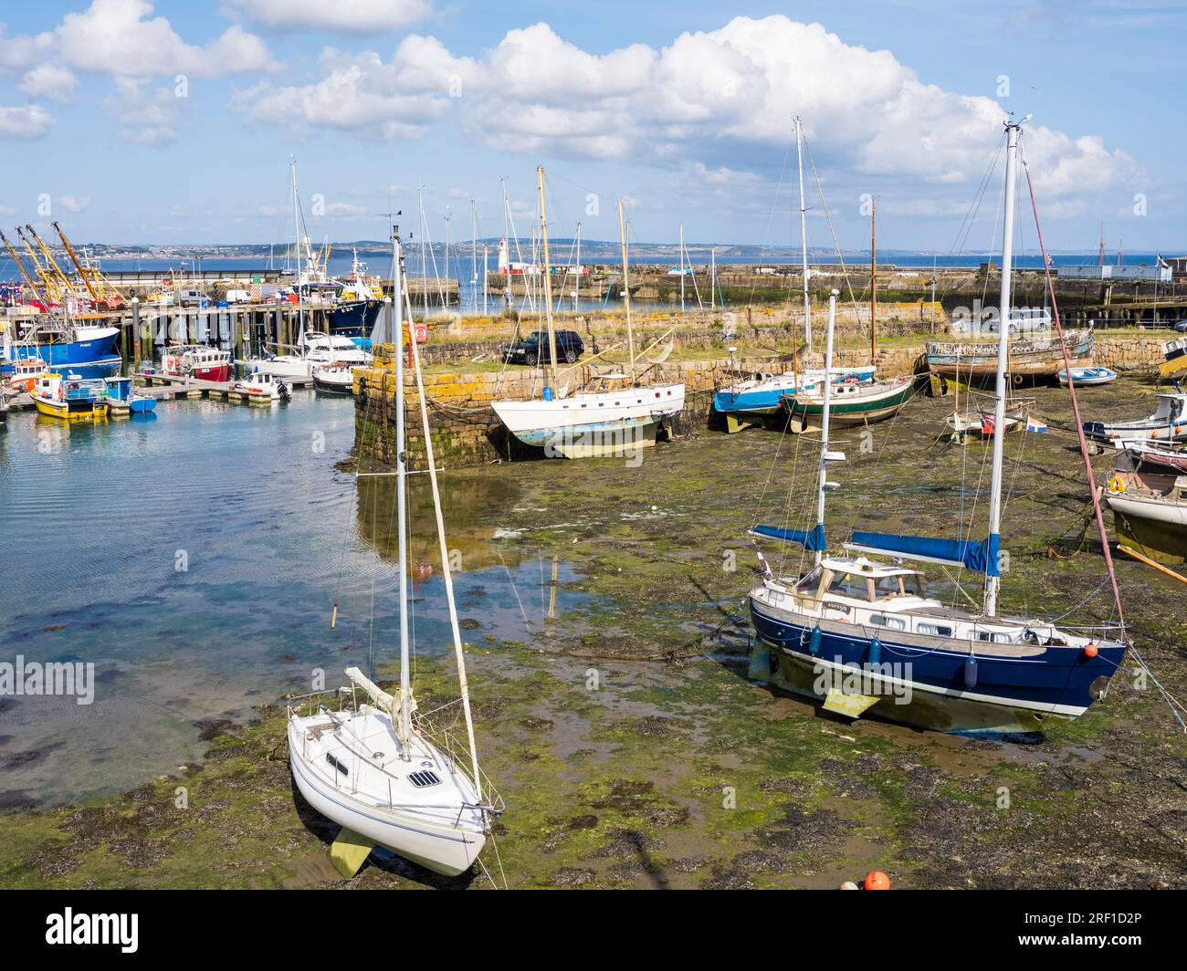 Yachts at Newlyn Harbour, Newlyn, Cornwall, England, UK, GB Stock Photo ...