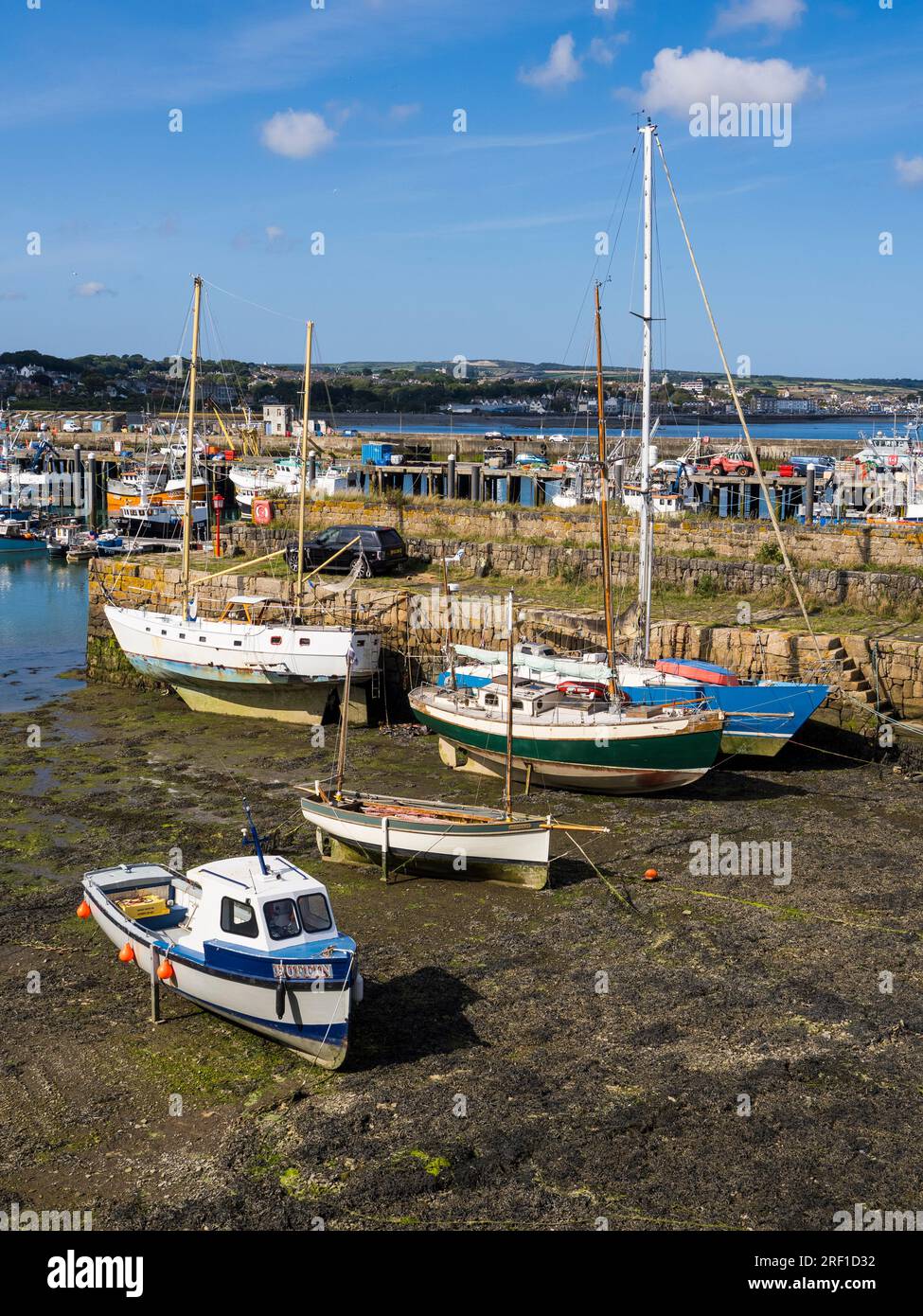 Yachts at Newlyn Harbour, Newlyn, Cornwall, England, UK, GB Stock Photo ...