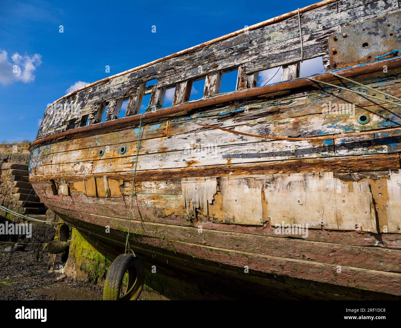 Wrecked Boats, Awaiting Removal, Newlyn Harbour, Newlyn. Cornwall ...