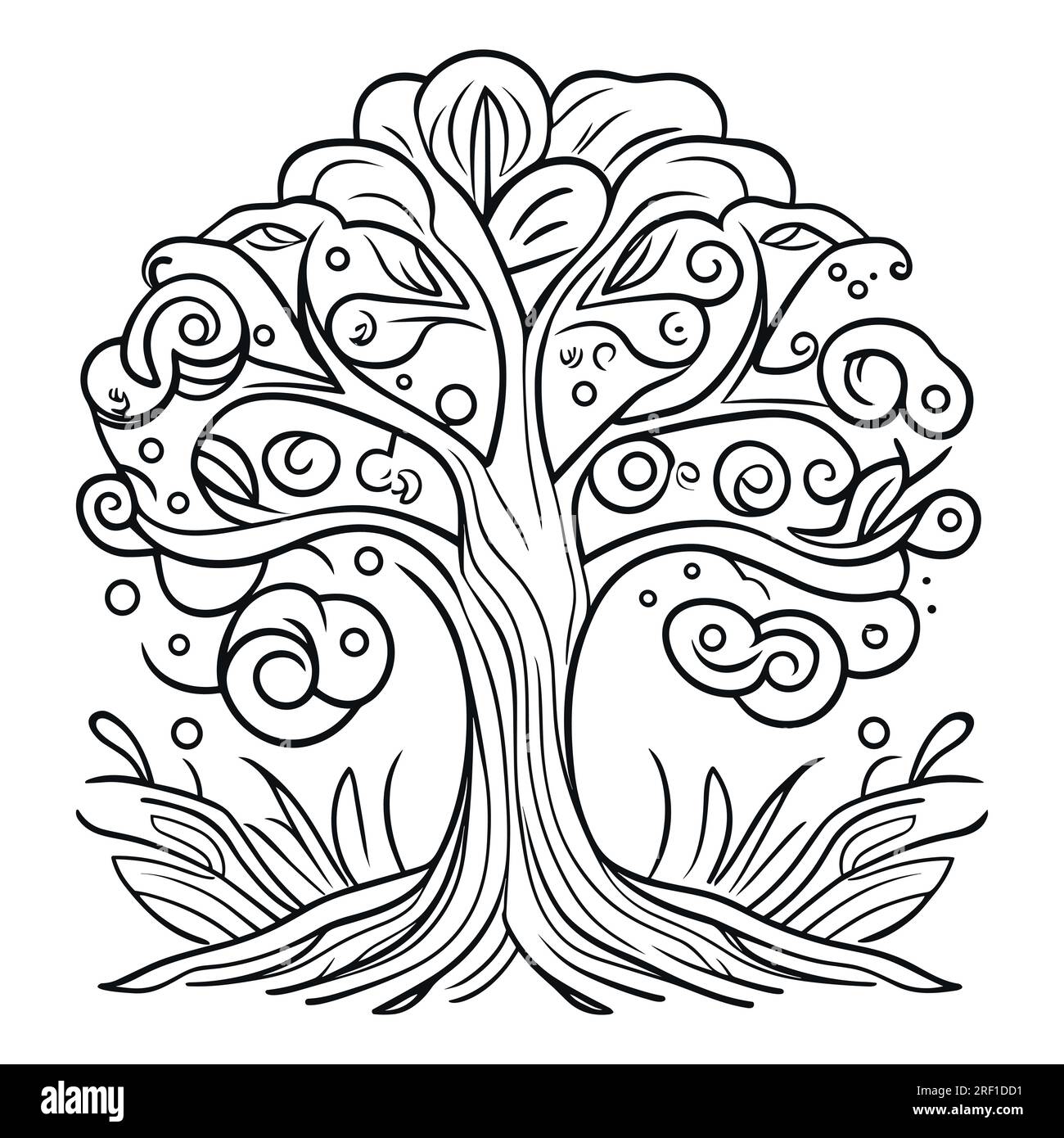 Vector line drawing tree Stock Vector Images - Alamy