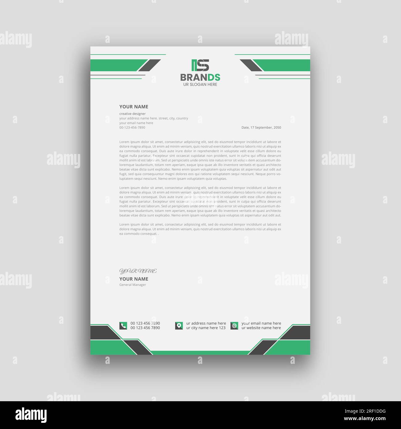 Professional creative simple Business and corporate modern letterhead ...