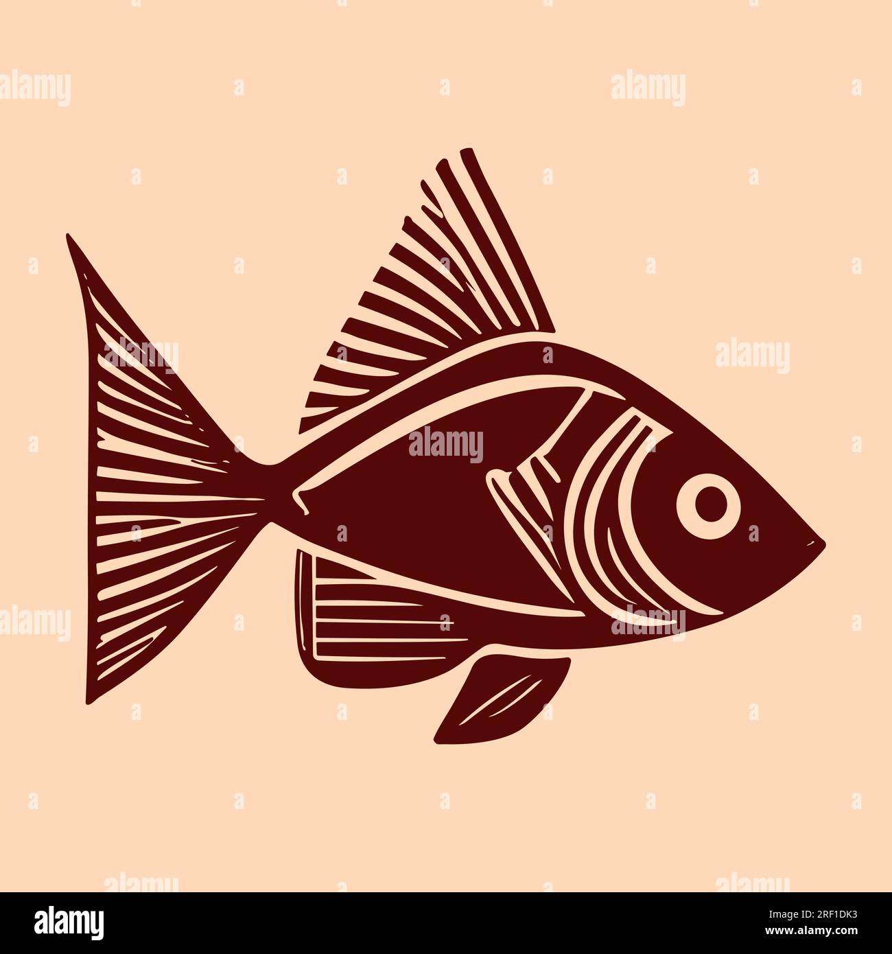 Vintage fish design art vector Stock Vector Image & Art - Alamy