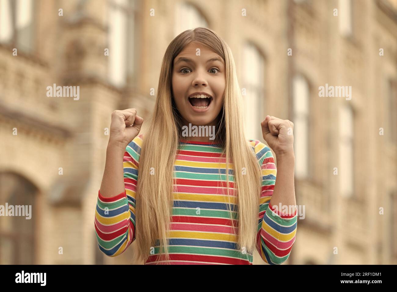 portrait of successful teenager girl outdoor. portrait photo of ...