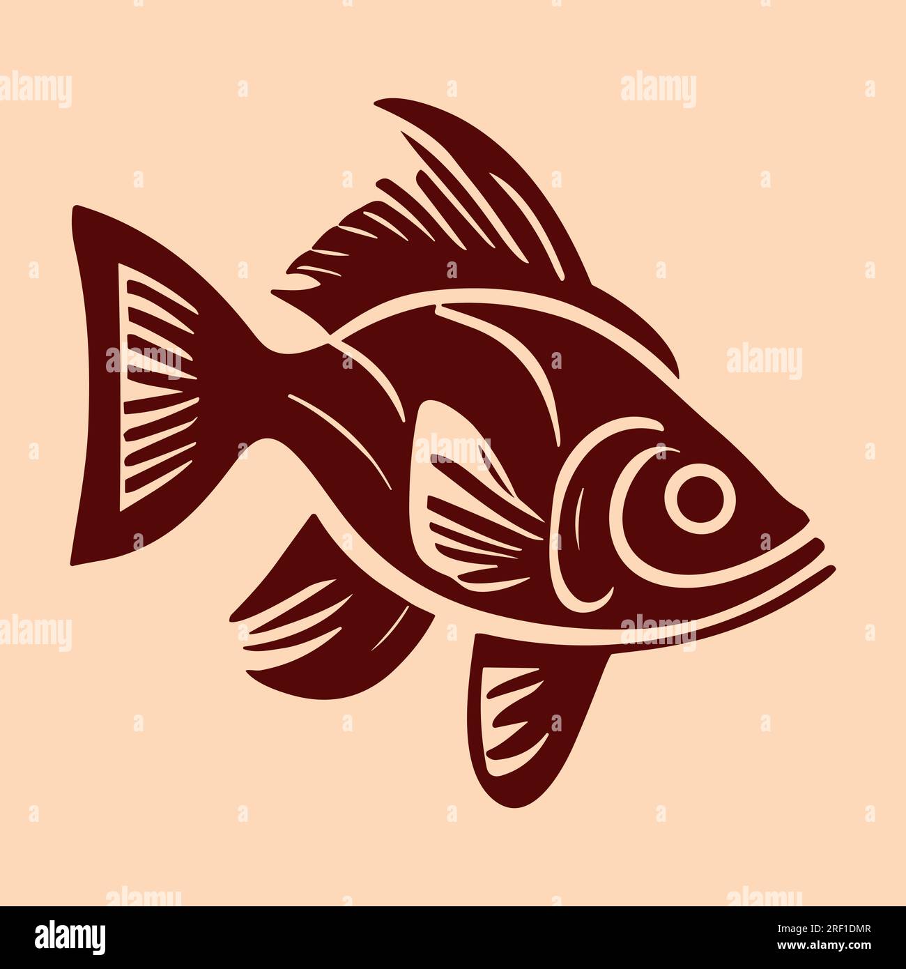 Vintage fish design art vector Stock Vector Image & Art - Alamy