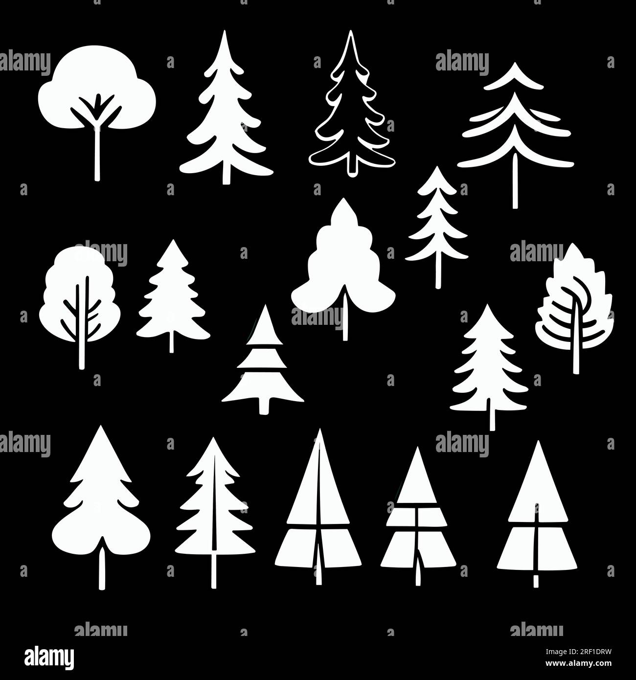 Pine Tree Line Vector