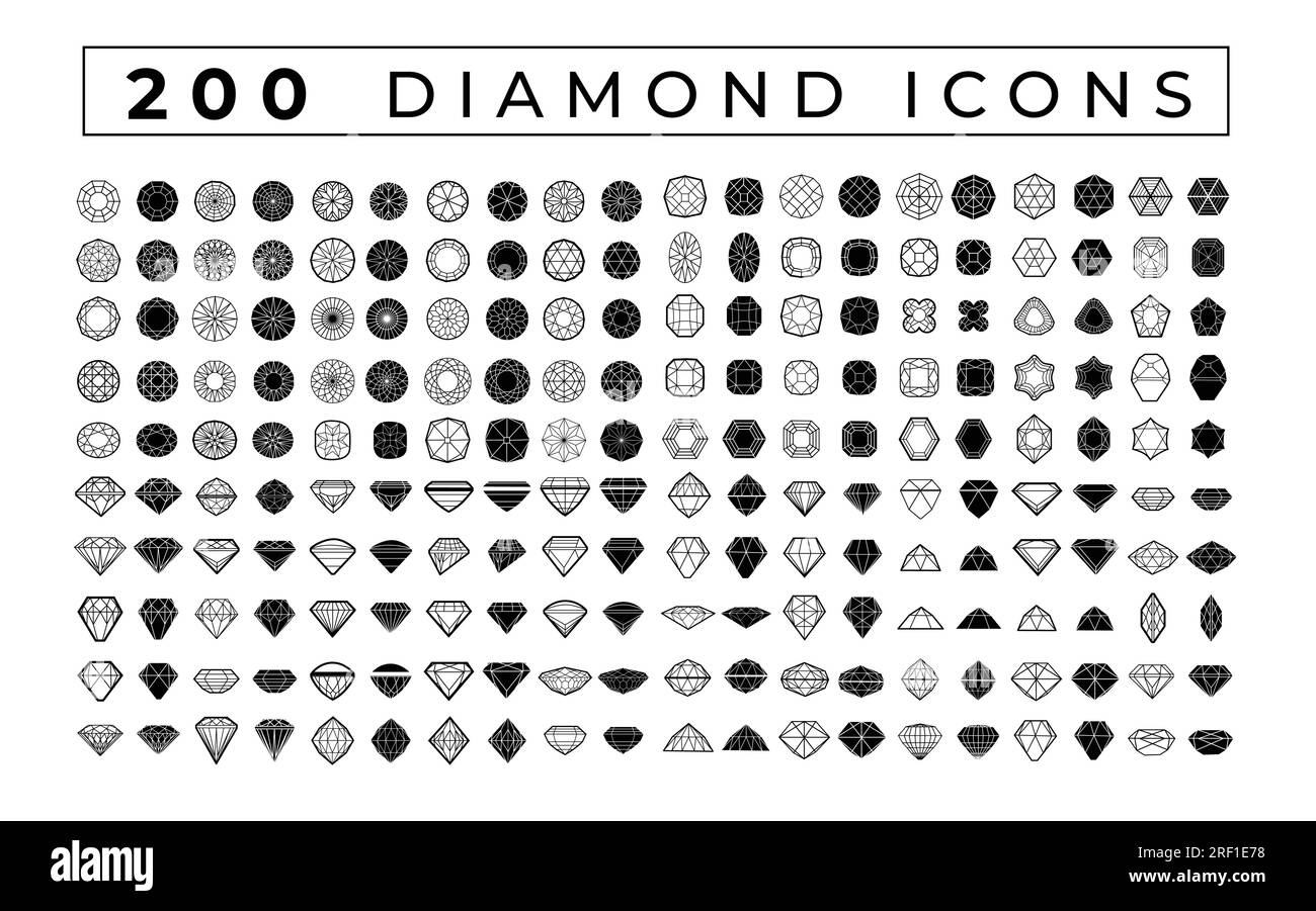 200 vector diamond icons bundle Stock Vector Image & Art - Alamy