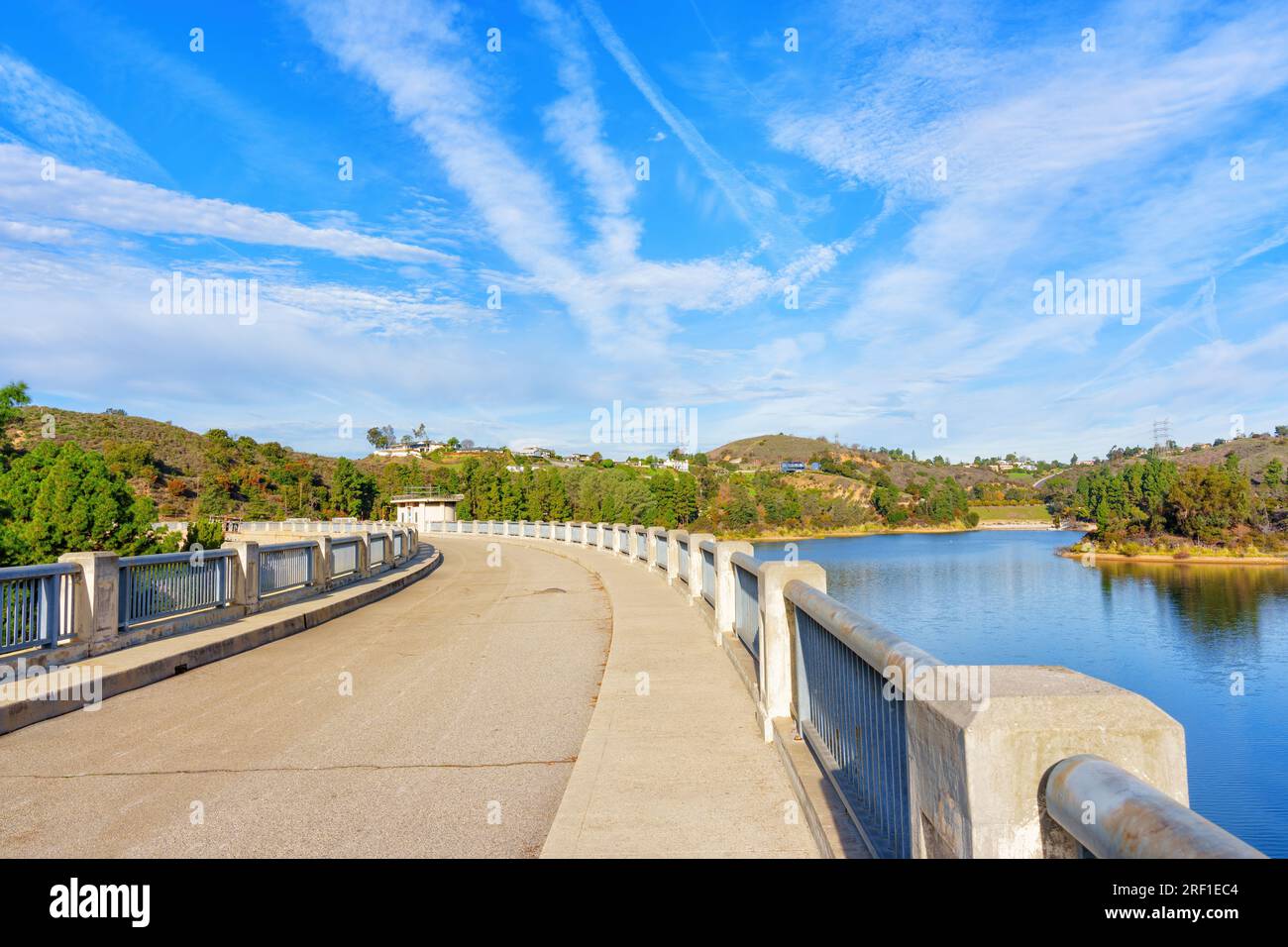 Hollywood Reservoir, surrounded by the scenic Hollywood Hills, as seen ...