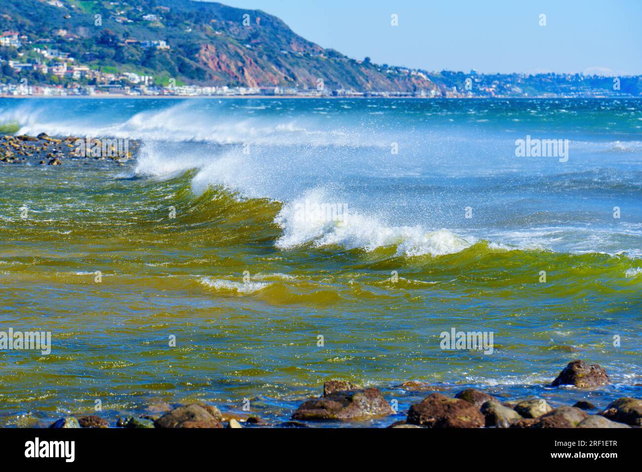 Raw power and beauty of the ocean as it meets the shoreline in Malibu ...