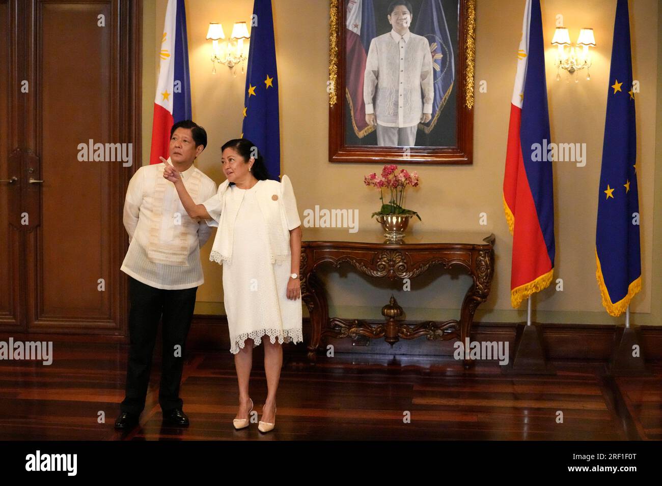 Philippine President Ferdinand Marcos Jr., left, and wife First Lady ...