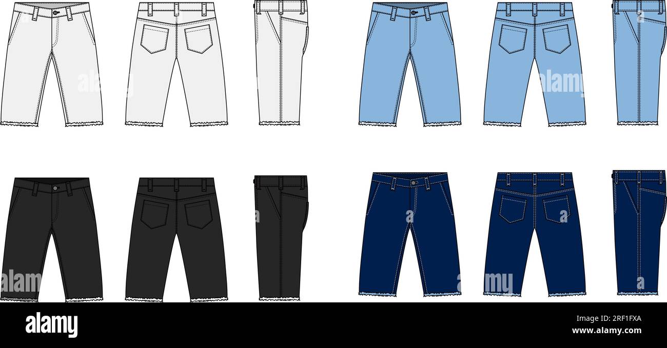 Denim cargo shorts Stock Vector Images - Alamy