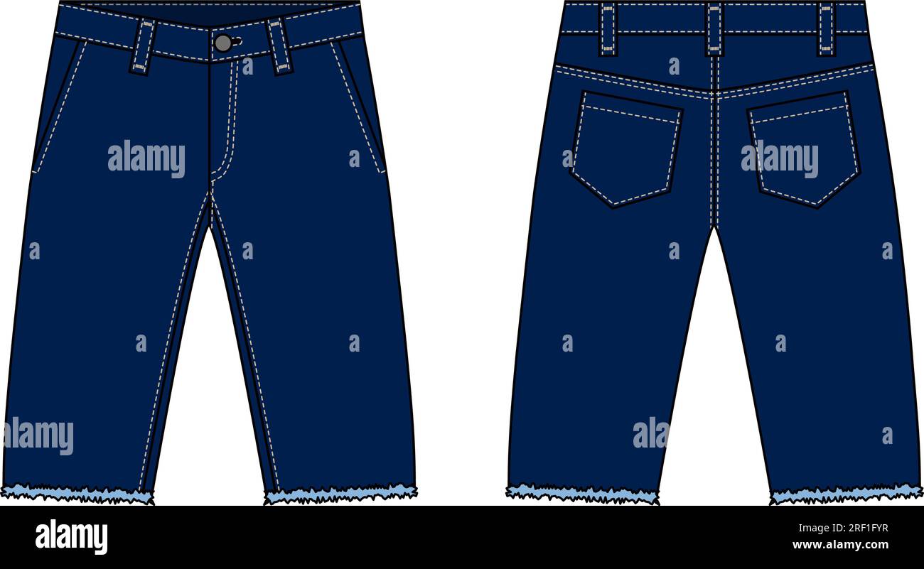 Denim shorts ( short pants ) vector template illustration Stock Vector ...