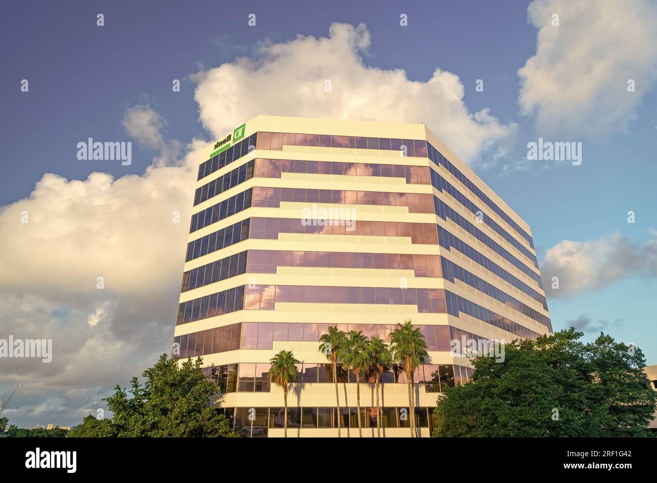 Miami, Florida USA - November 09, 2015: td bank building facade and ...