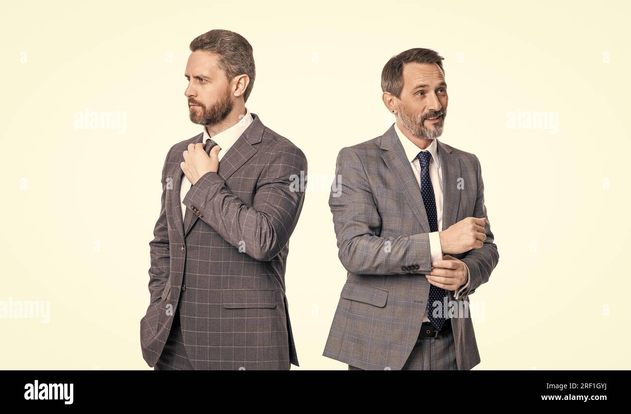 leadership of two positive businessmen in studio. image of leadership ...