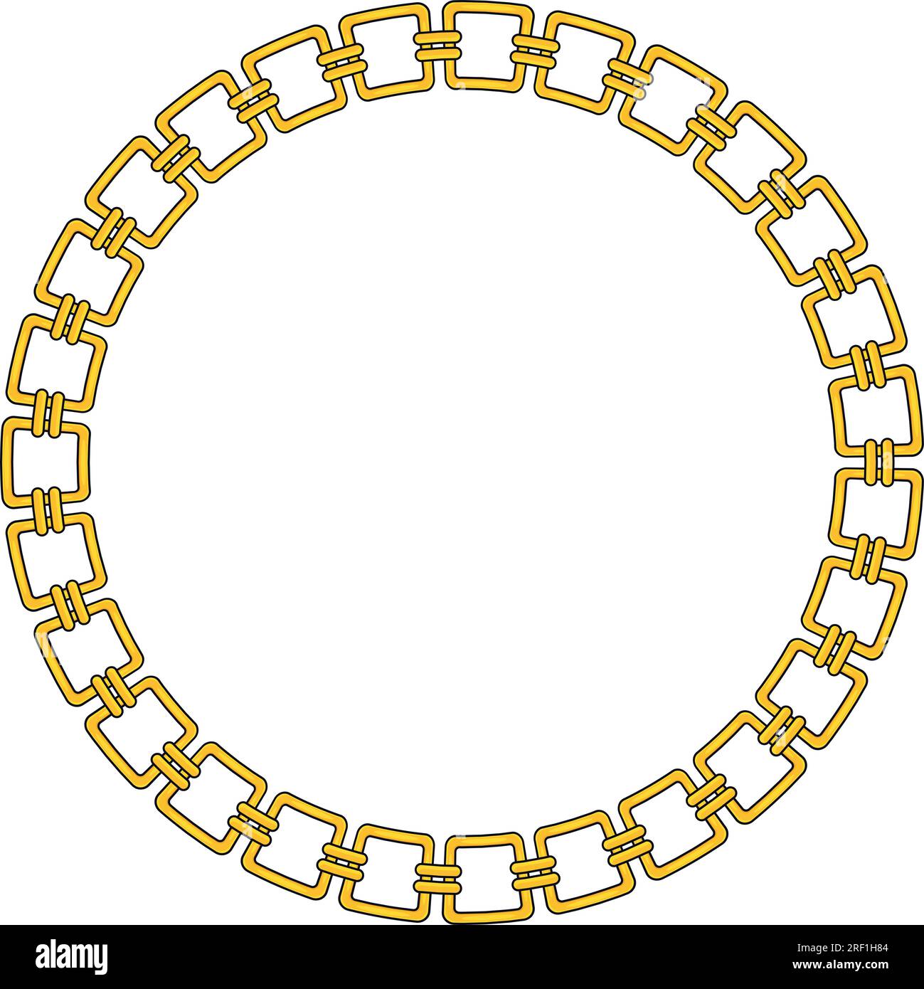 Round Chain frame. Circle chains border. Boho bracelet Stock Vector ...
