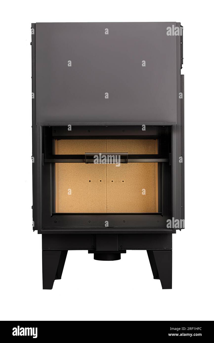 Modern fireplaces for heating from metal and heat-resistant glass ...