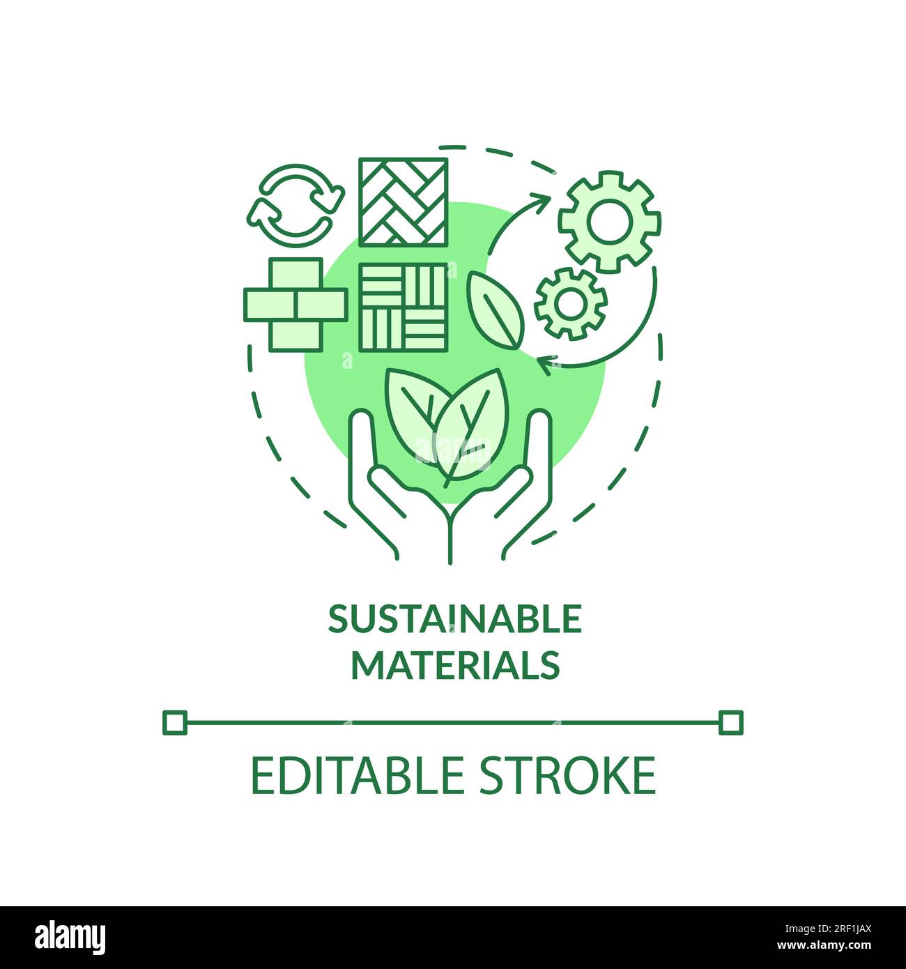 2d Customizable Sustainable Materials Line Icon Concept Stock Vector