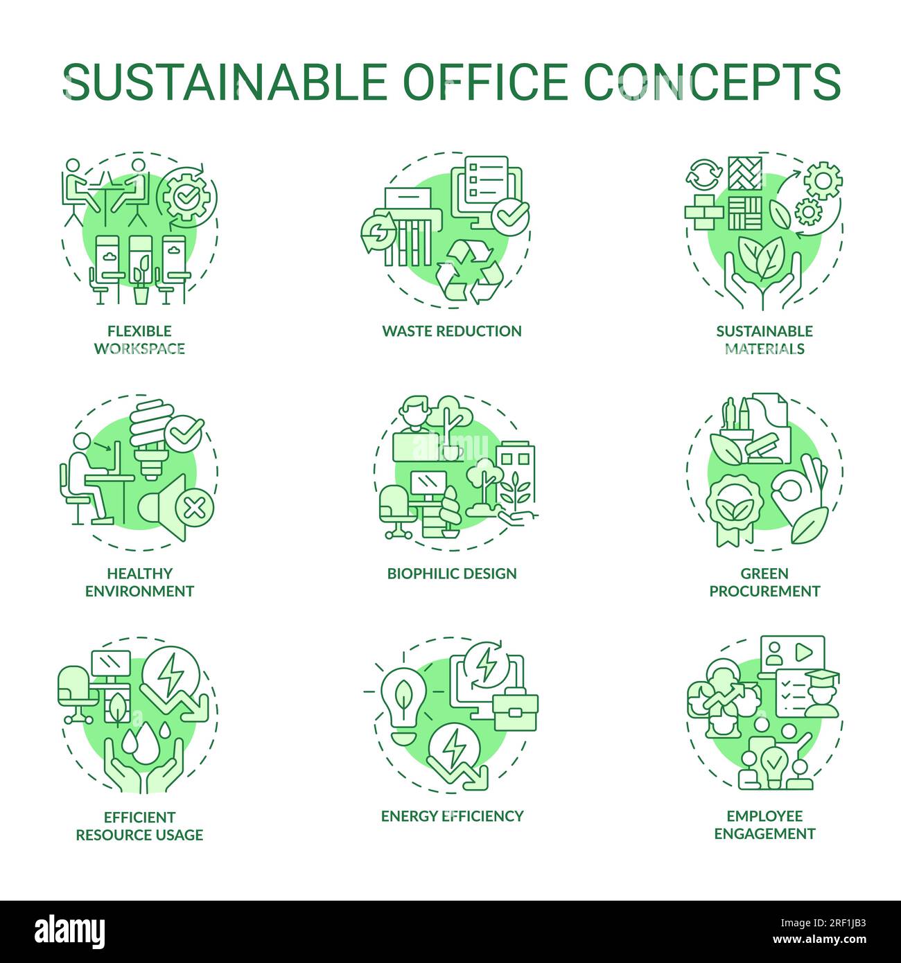 Customizable green icons for sustainable office concepts Stock Vector Image & Art - Alamy