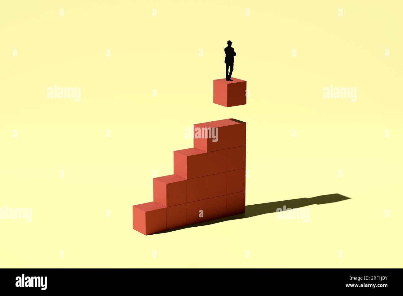 Success, achievement and career aspirations. Silhouette of a business ...