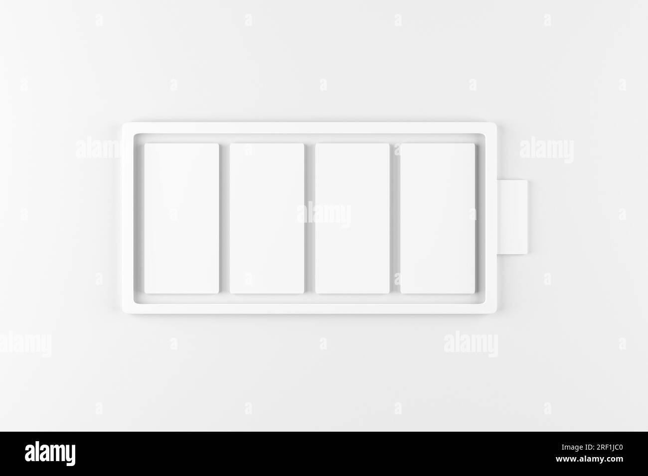 Battery charging symbol indicating full level charge on white ...