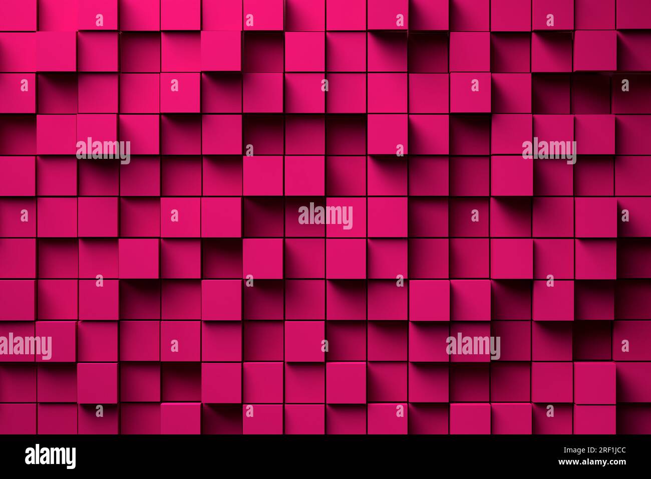 Abstract minimalist background with stack of red magenta cubes or boxes ...