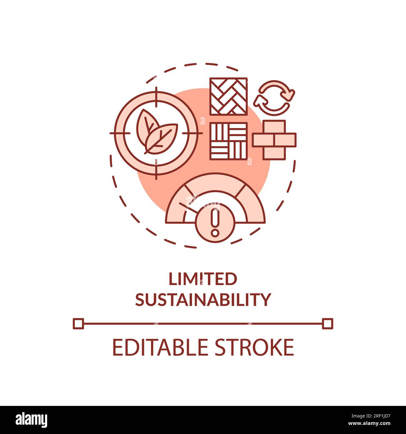 2d Customizable Limited Sustainability Line Icon Concept Stock Vector