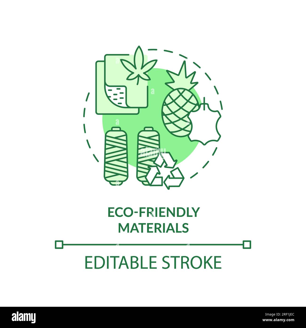 2D customizable eco friendly materials line icon concept Stock Vector ...