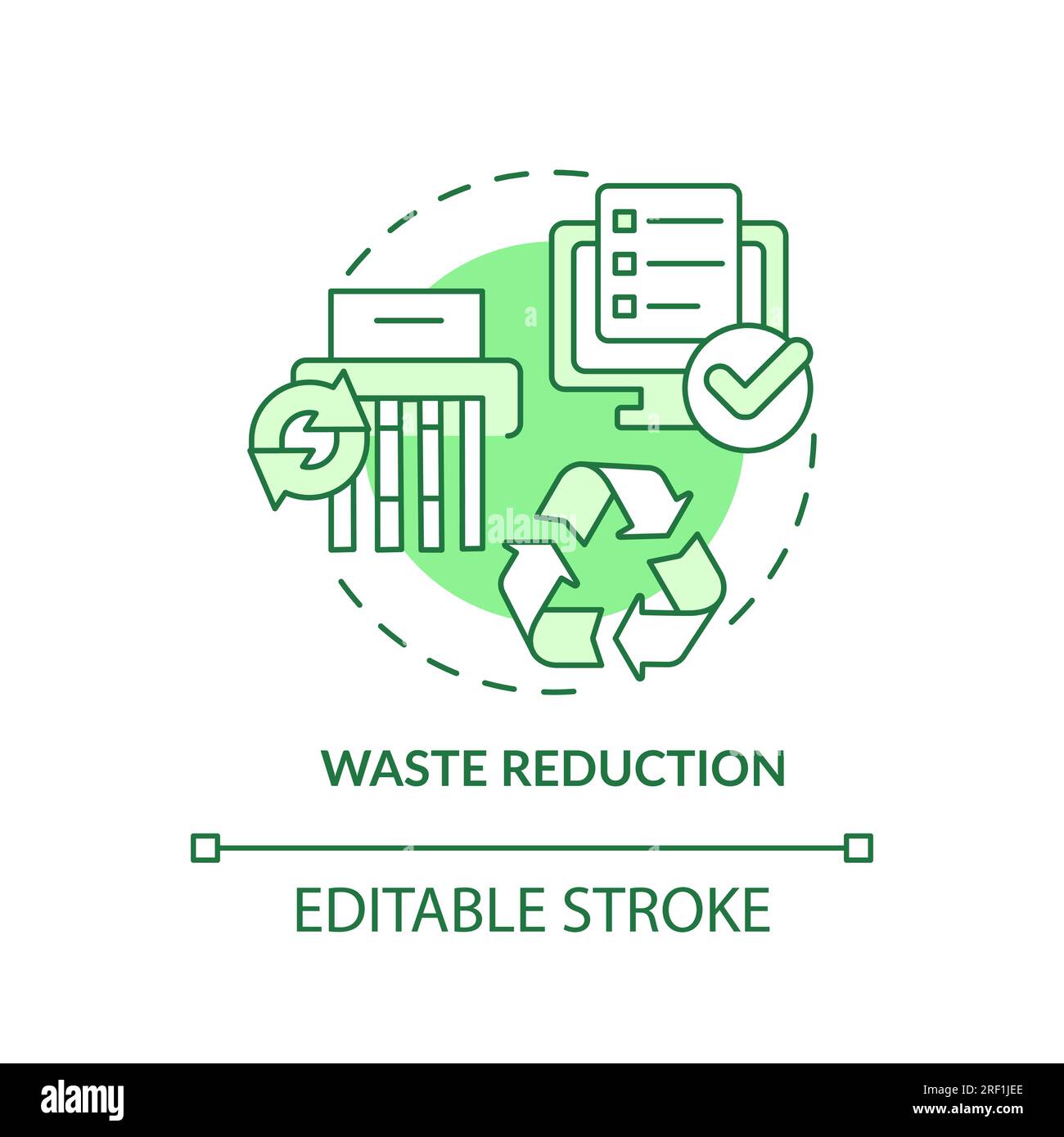 2D customizable waste reduction line icon concept Stock Vector Image ...