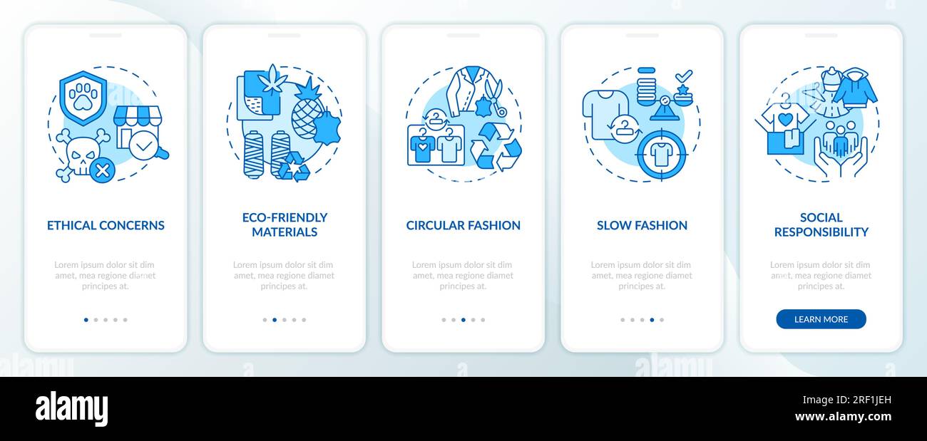 Blue sustainable office concept with linear icons Stock Vector Image ...