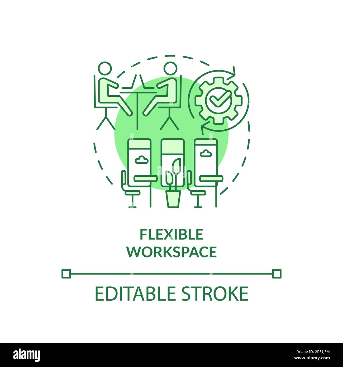 2D customizable flexible workspace line icon concept Stock Vector Image & Art - Alamy