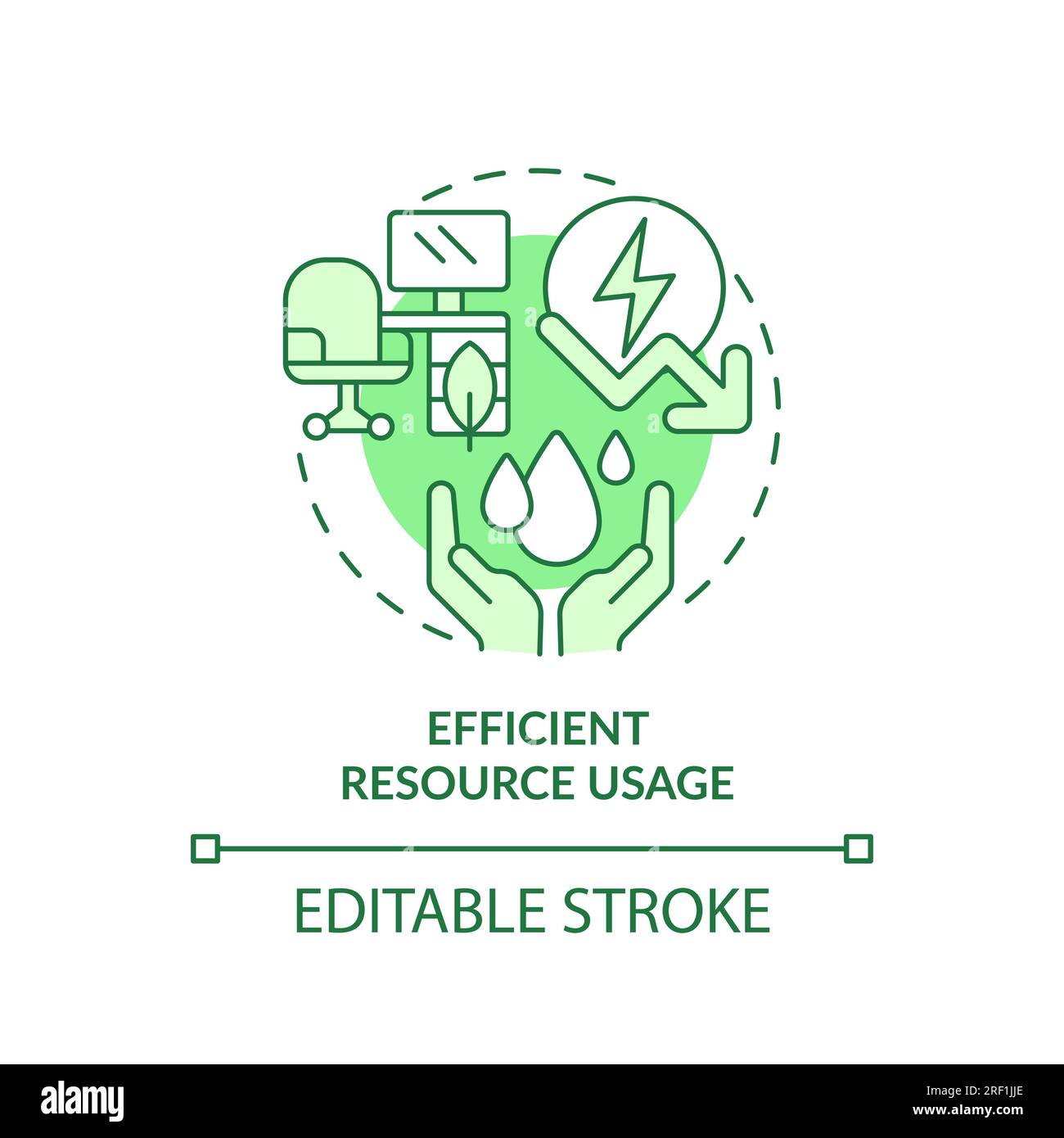 2d Customizable Efficient Resource Usage Line Icon Concept Stock Vector Image And Art Alamy