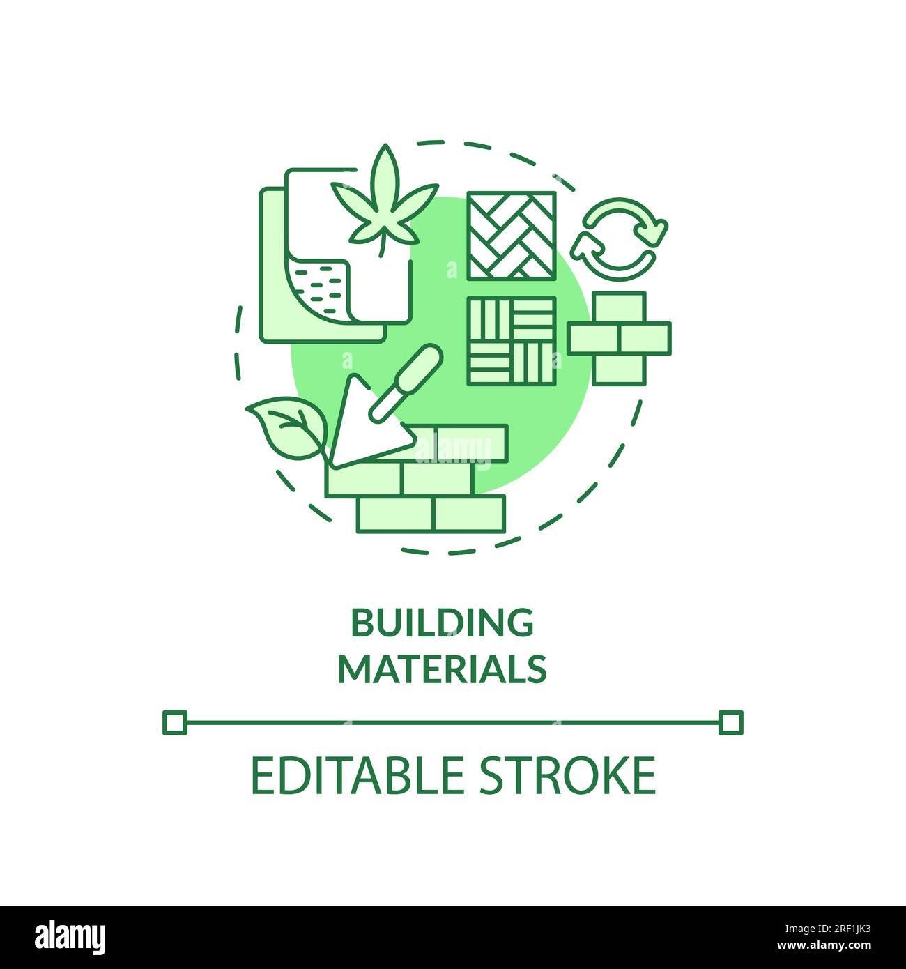 2d Customizable Building Materials Line Icon Concept Stock Vector Image