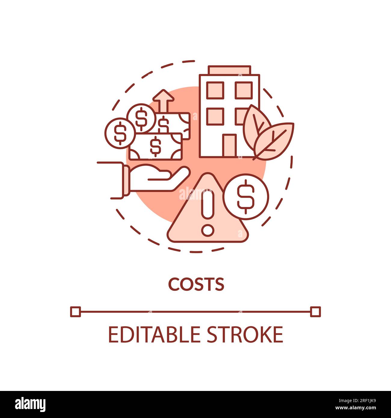2D customizable costs line icon concept Stock Vector Image & Art - Alamy