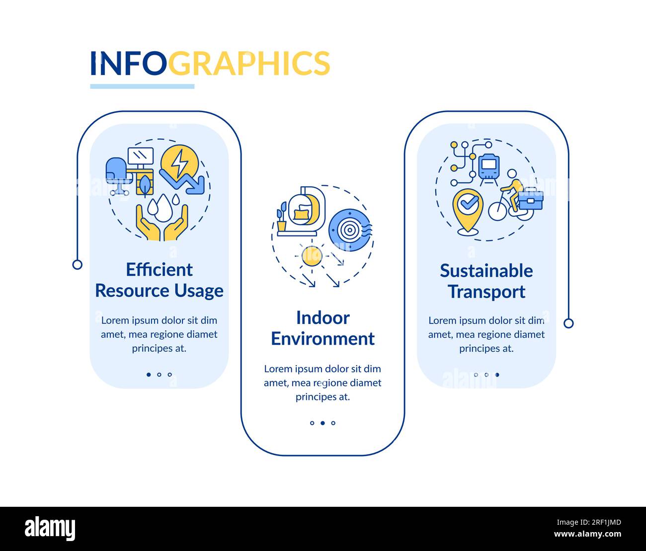 Sustainable office layout with linear icon concept Stock Vector Image ...