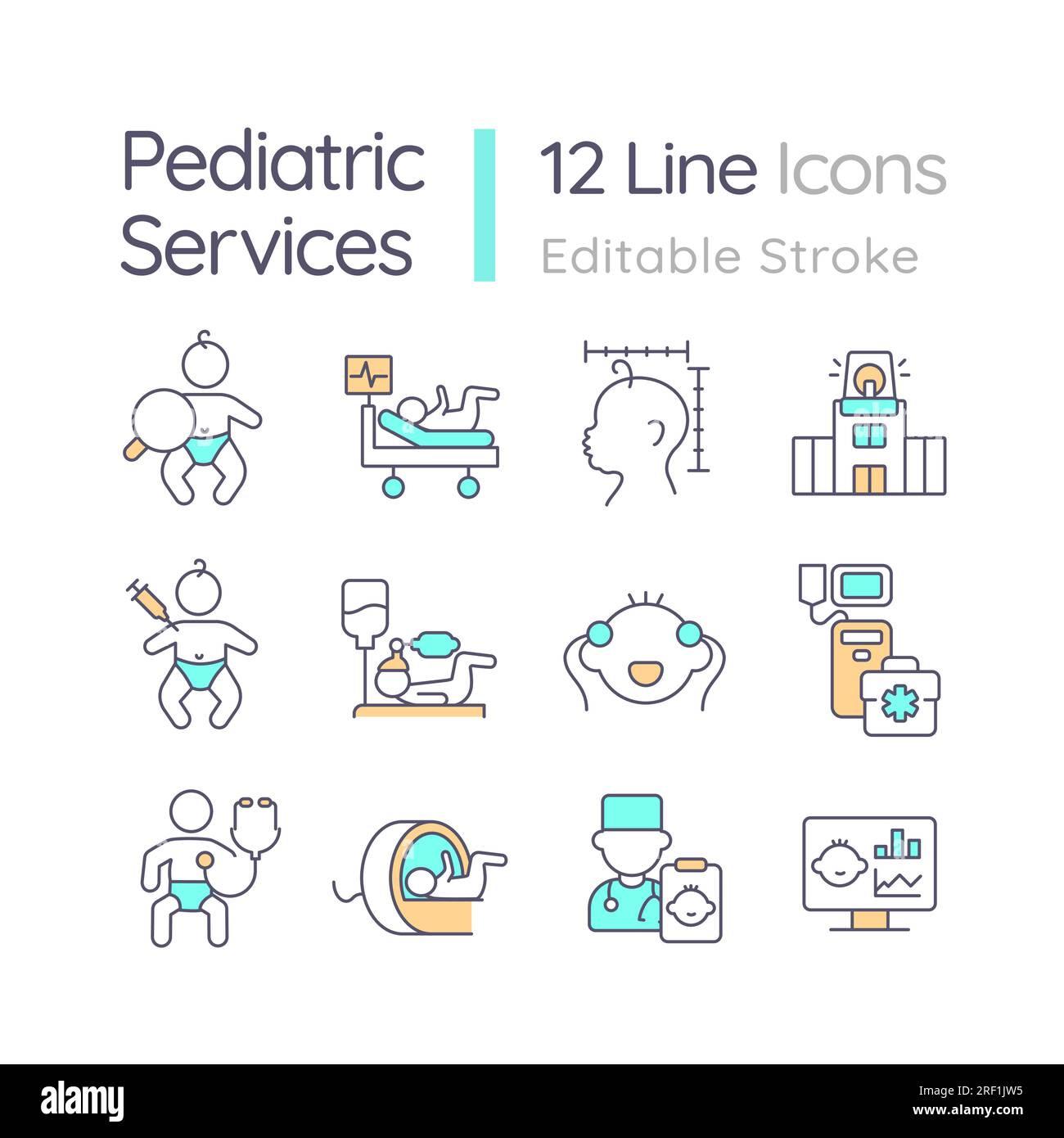 Pediatric care RGB color icons set Stock Vector Image & Art - Alamy