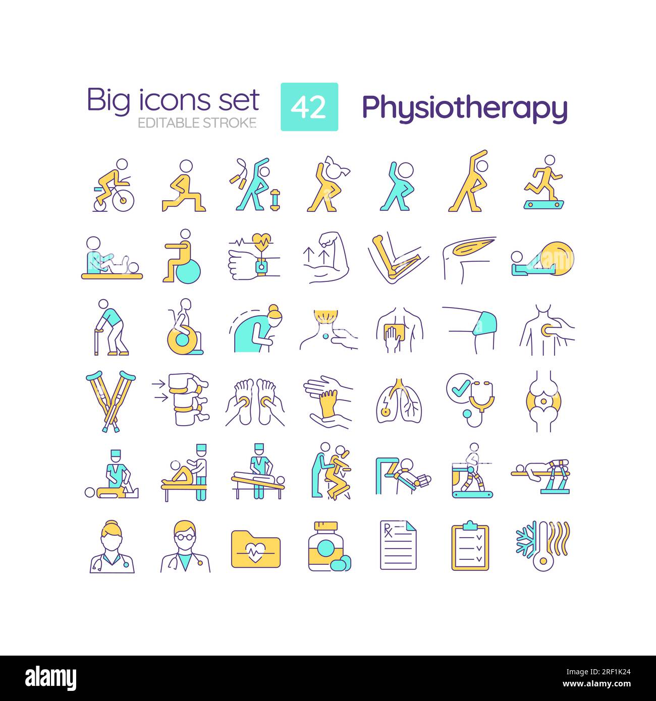 Physiotherapy RGB color icons set Stock Vector Image & Art - Alamy