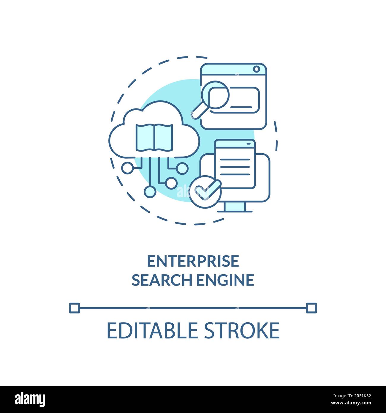 Customizable enterprise search engine blue linear icon concept Stock Vector Image & Art - Alamy