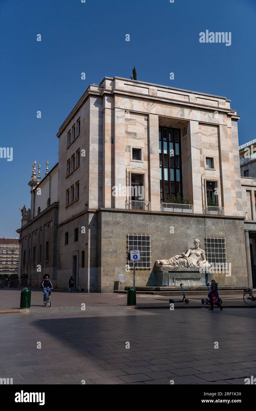 Turin, Italy - March 28, 2022: Piazza CLN is a small square located in ...