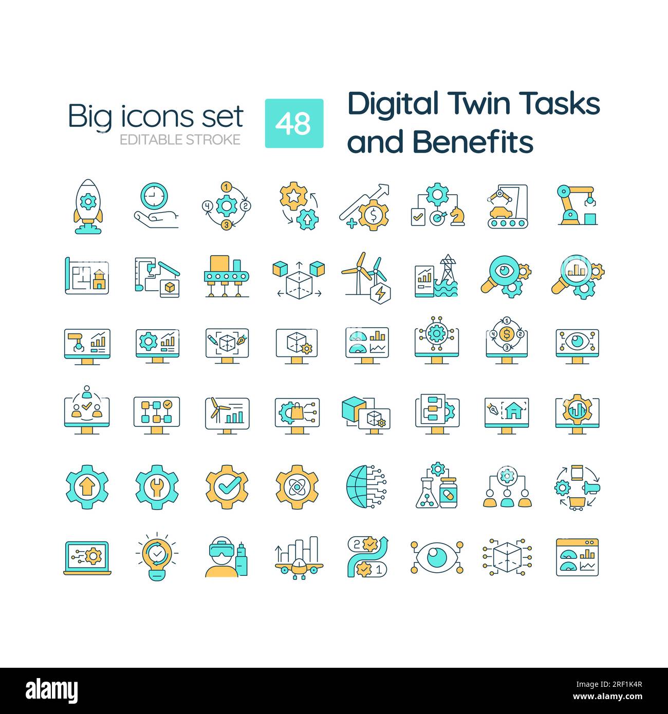 Digital twin tasks and benefits RGB color icons set Stock Vector Image ... Digital twin tasks and benefits RGB color icons set Stock Vector Image ...